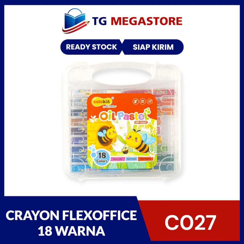 Jual Crayon Colokit Flexoffice 18 Warna CO27 Warna Terang | Shopee ...