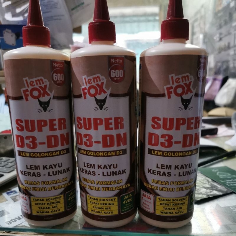 Jual Lem putih Fox super D3 DN 600gram water resistance tahan air lem ...