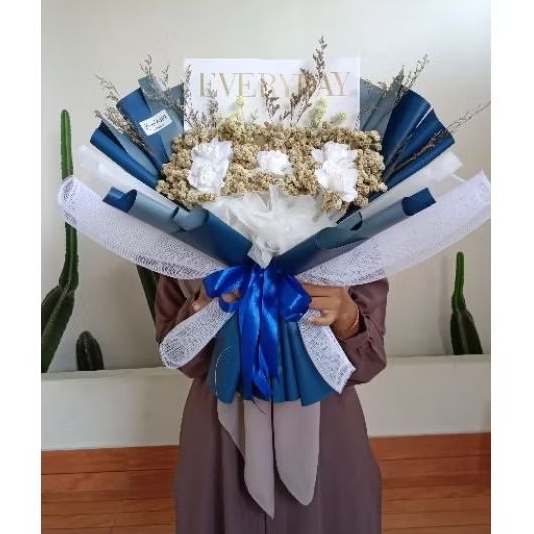 Jual Buket edelweis rustic estetik bunga kering mix bunga artificial ...