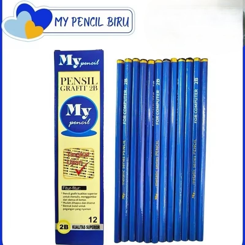 Jual MY Pensil 2B isi 12 pcs / 1 lusin - Pensil Tulis Murah Stationery ...