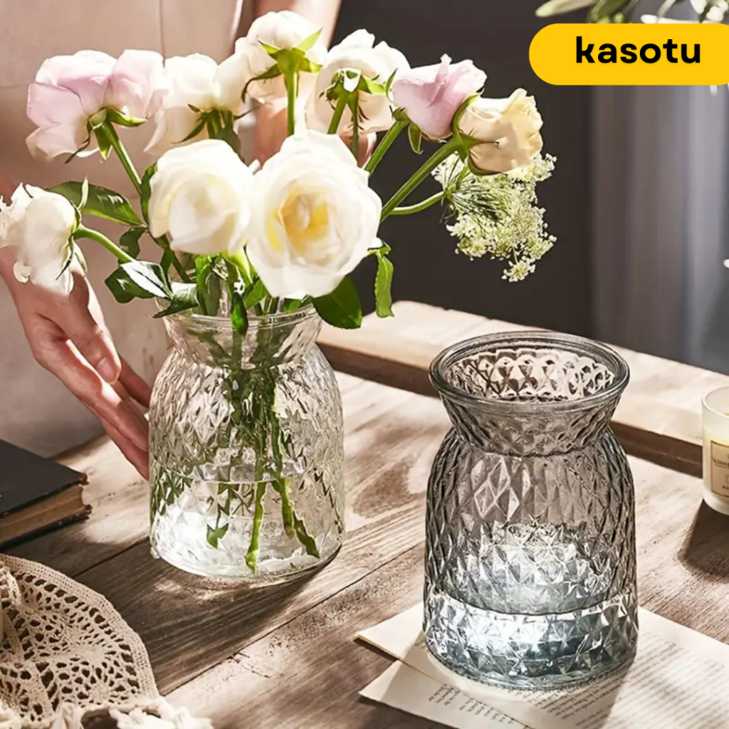 Jual Vas Tempat Pajangan Pot Bunga Kaca Meja Aesthetic Aestetic Ruang ...
