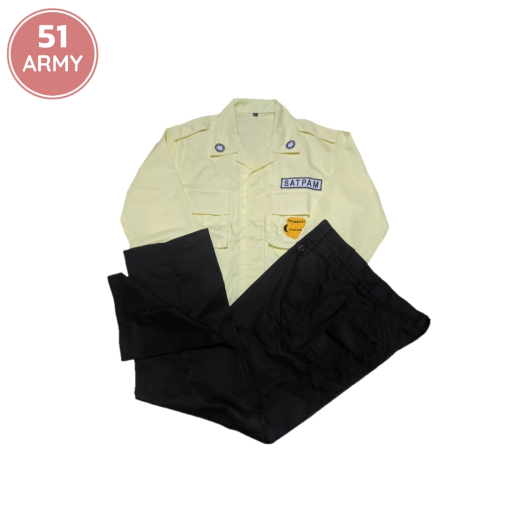 Jual SERAGAM PDL SATPAM SECURITY CREAM LENGAN PANJANG TERBARU | Shopee Indonesia