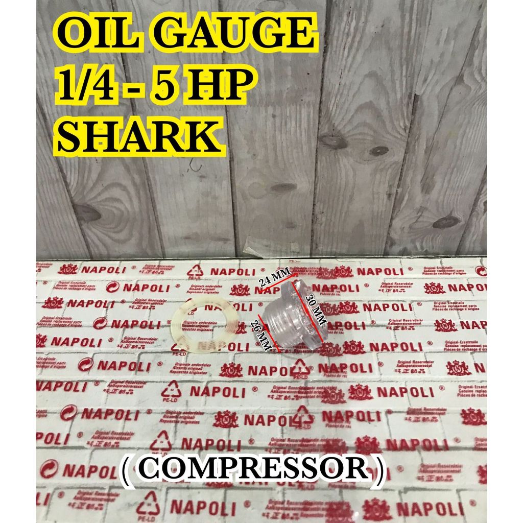 Jual Oil Gauge 1/4 - 5 Hp Kaca Oli Compressor Udara Shark 1/2 / 1 / 2 ...