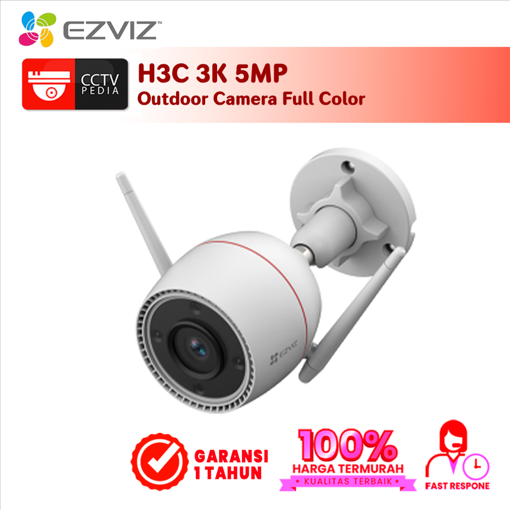 Jual NEWW EZVIZ H3C 3K 5MP WI-FI Smart Home Outdoor Camera Full Color ...