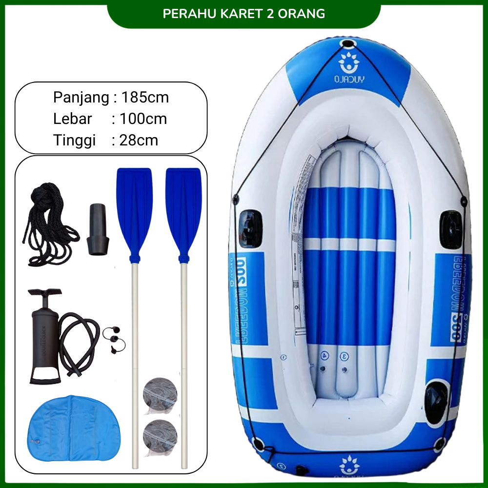 Jual Perahu Kayak Mancing Kapasitas 2 Orang Komplit Dayung | Shopee ...