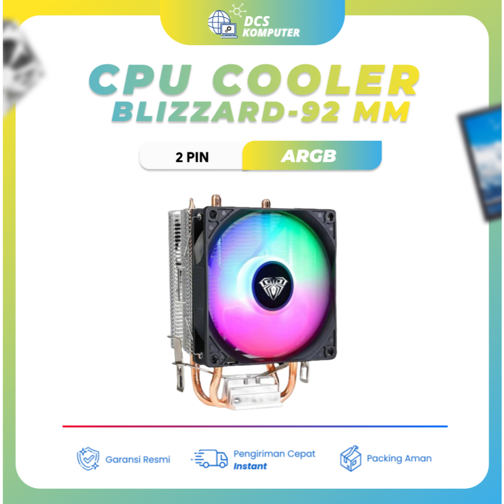Jual CPU Cooler AULA Blizzard 92 MM ARGB - Air Cooler | Shopee Indonesia