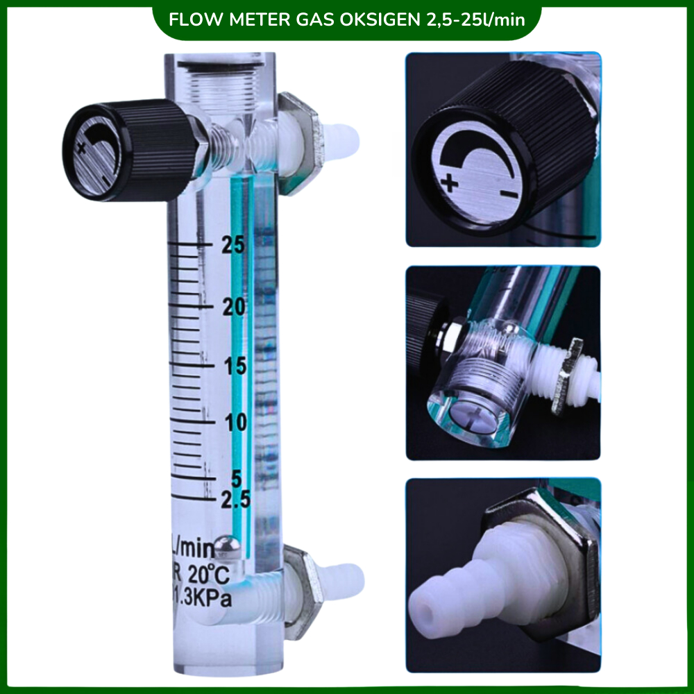 Jual Flow Meter Oksigen Gas Udara 5L/min - 25L/min | Shopee Indonesia