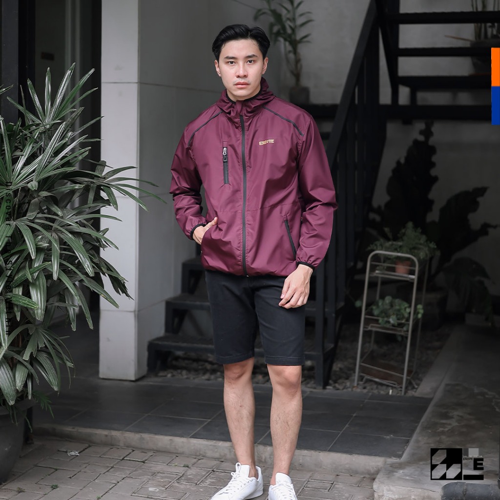 Jual Ereste Spring Jaket Sauna Parasut Running Maroon | Shopee Indonesia