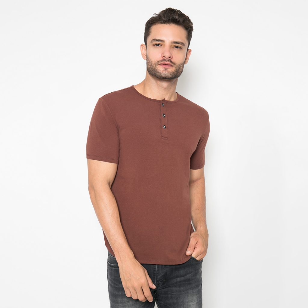 Jual Johnwin - Kaos The One Placket - Longline Spandex - Warna Coklat - FTS.621.M003.01.CSS ...