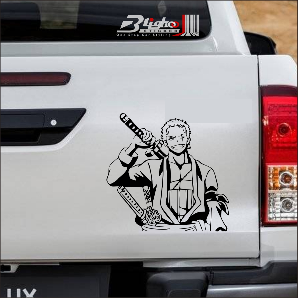 Jual BLIGHOO CUTTING STICKER MOBIL RORONOA ZORO 25 CM STIKER BAGASI ...