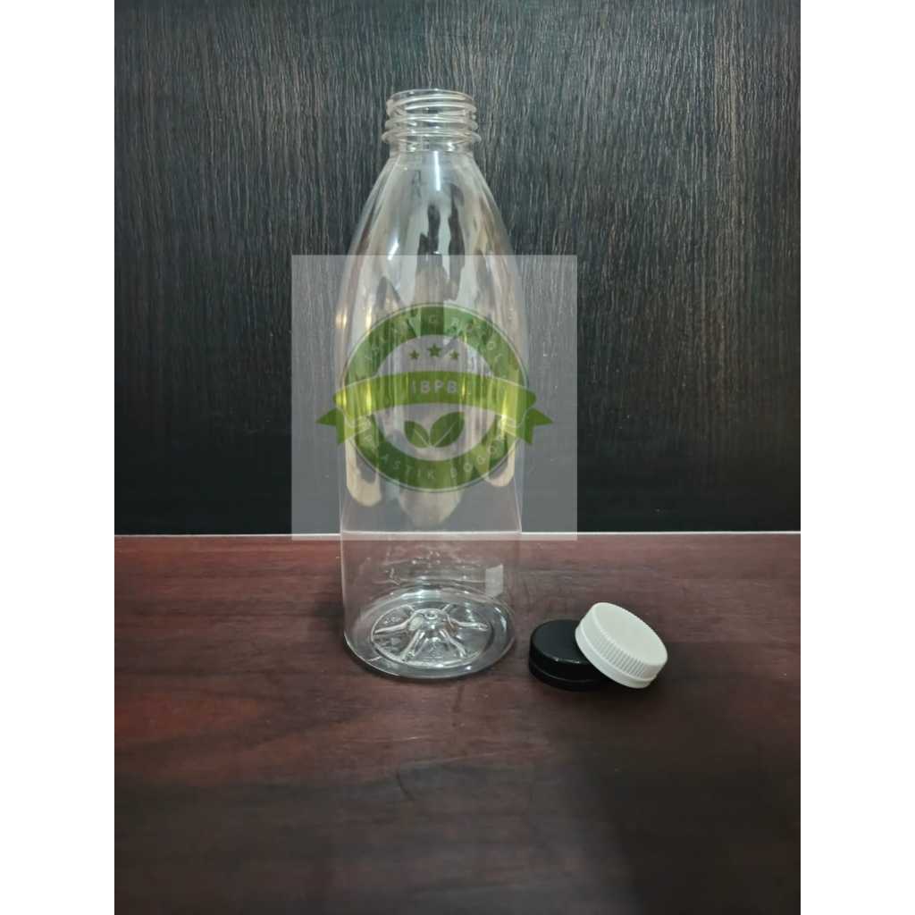Jual Botol Cantik 600 ml / Botol Plastik 600 ml Clear PET, Tutup Hitam ...