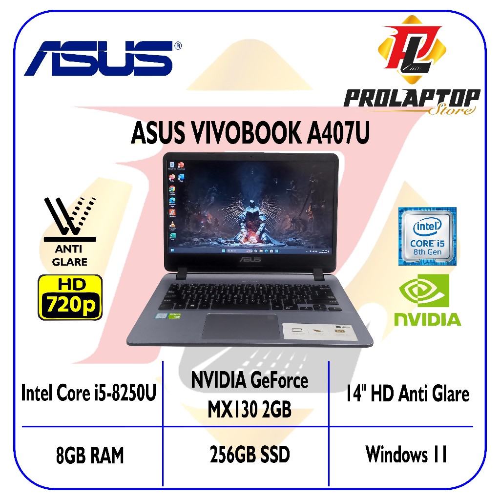 Jual Asus VivoBook A407U Intel Core i5-8250U NVIDIA MX130 RAM 8GB SSD 256GB | Shopee Indonesia