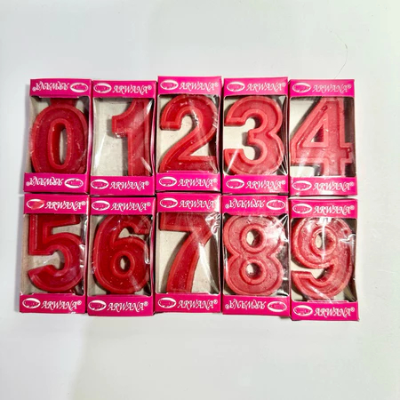 Jual Lilin angka merah / Lilin kue ulang tahun party angka 0-9 / Lilin ...