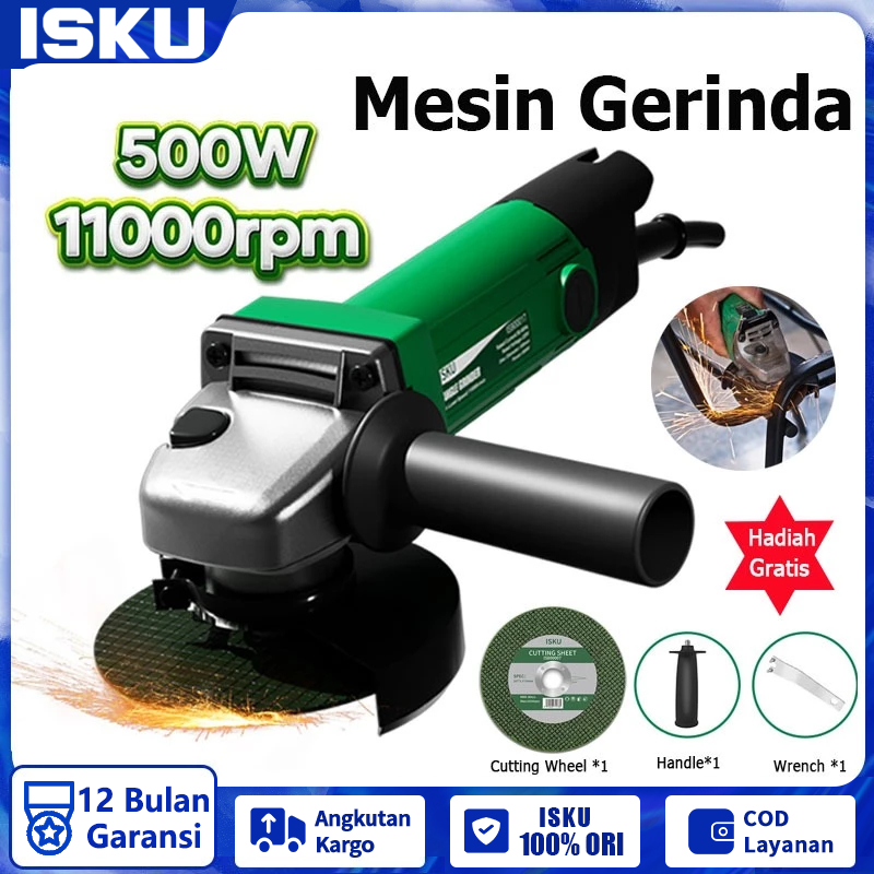 Jual ISKU Mesin Gerinda Tangan 4 inch 500W/850W Gerinda Listrik Angle Grinder Multifunction Hand ...