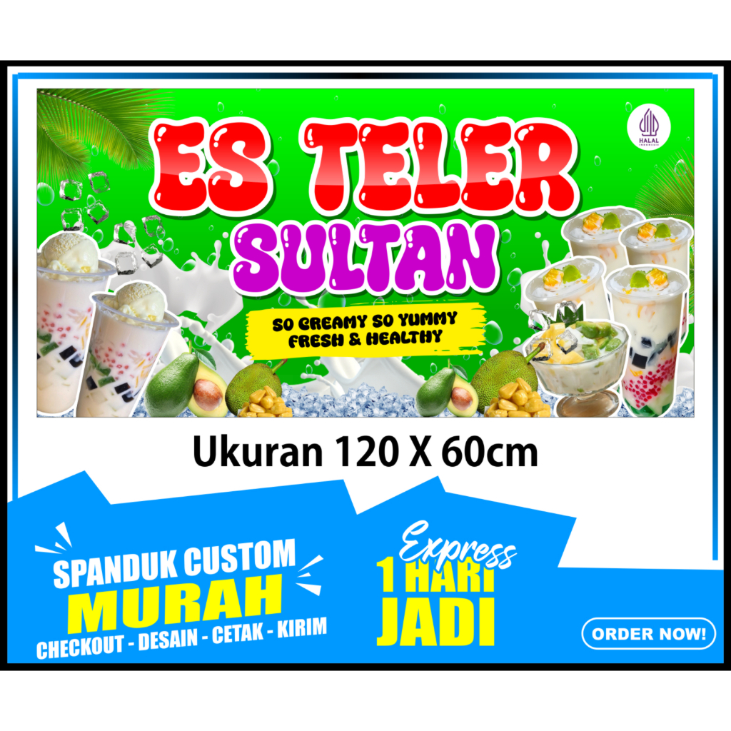 Jual Banner ES TELER SULTAN, Spanduk ES TELER, ukuran 120x60 cm, COD / Banner ES TELER SULTAN ...