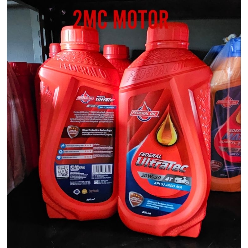Jual Federal Oil Ultratec 4T 800ML(1 Dus isi 24)/SAE 20W-50/Oli Mesin ...