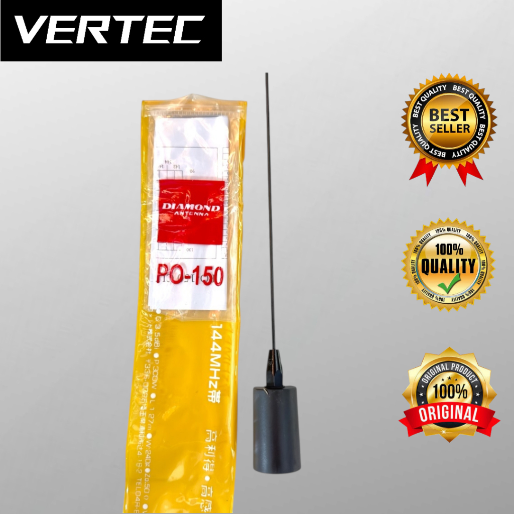 Jual Antena Larsen PO150 Antenna Mobil Model Pecut panjang VHF untuk Radio RIG Mini Kenwood ...