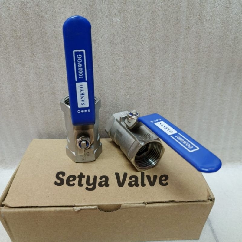 Jual Ball Valve Sankyo 2" Inch Drat Stainless 316 Type 1pc | Shopee Indonesia