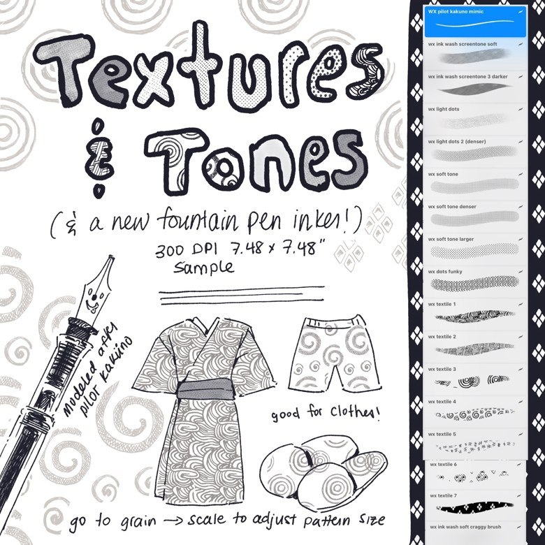Jual Procreate Brush - Textures & Tones Pack | Shopee Indonesia