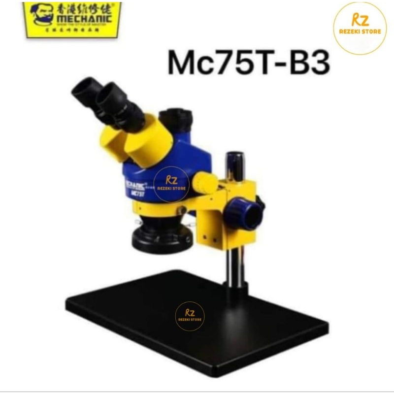 Jual Microscope Stereo Mechanic MC75T-B3 Trinocular Original | Shopee ...