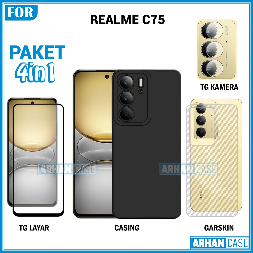 Jual Paket Komplit 4in1 Case Pro Realme C75 Case Perlindungan Lengkap ...