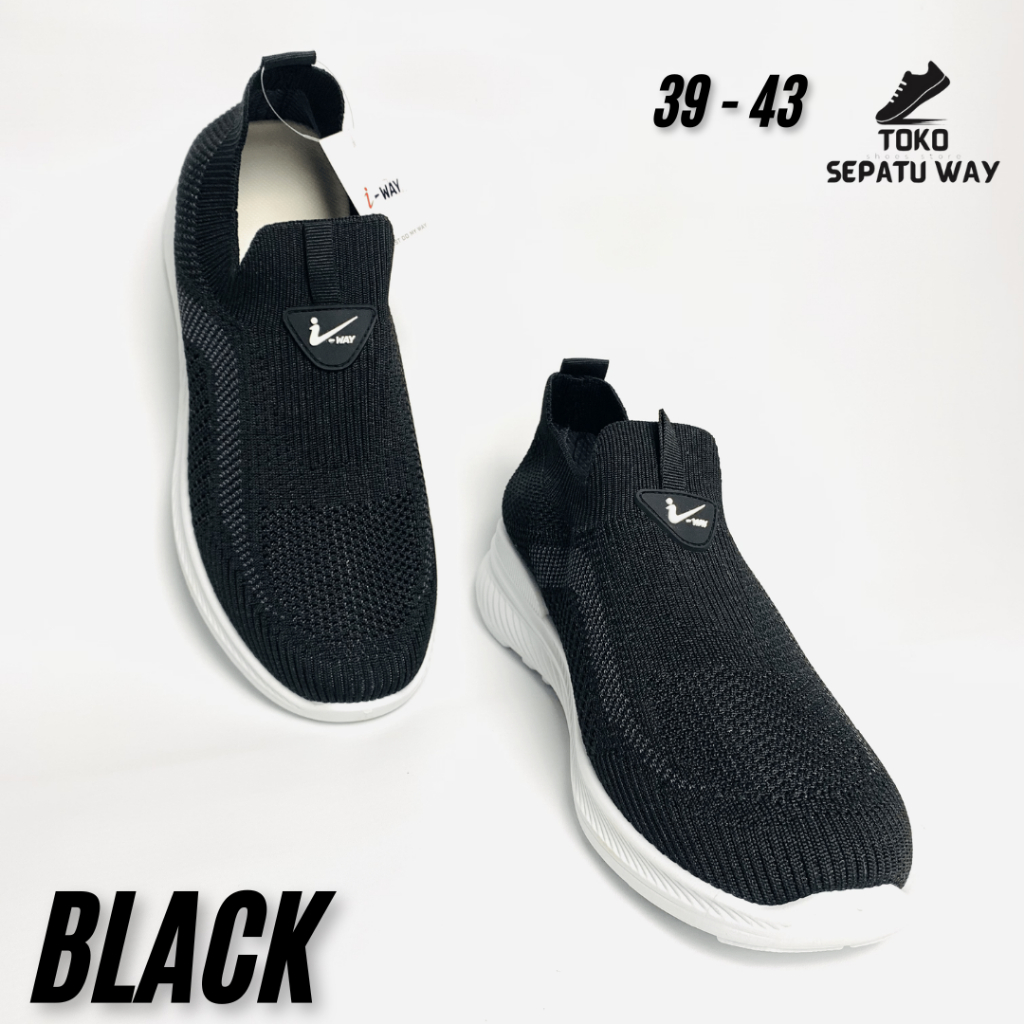 Jual I Way Sepatu Pria Rajut Slip On Original New Brand | Shopee Indonesia