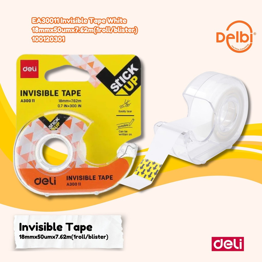 Jual Deli Isolasi / Solatip Invisible Tape Dapat Ditulis, Dengan ...