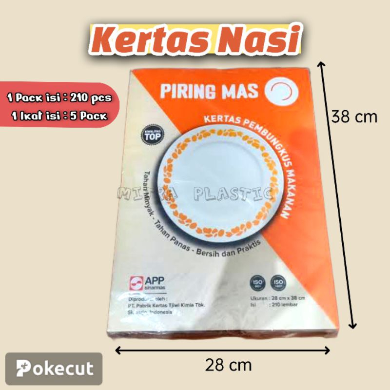 Jual Kertas Nasi Coklat / Kertas Minyak / Kertas Bungkus Cap Piring Mas ...