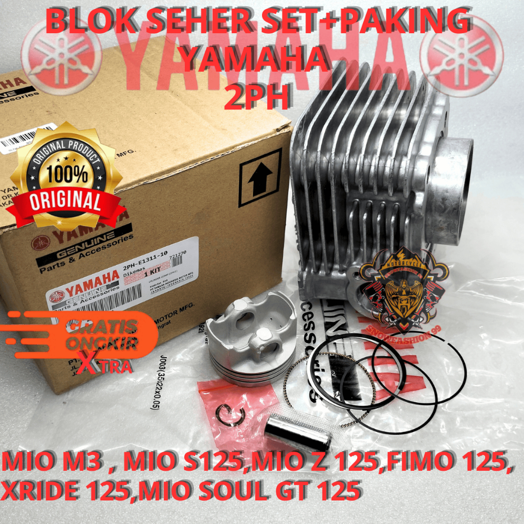Jual BLOK SEHER MIO M3 2PH BLOK CYLINDER PISTON KIT KOMPLIT YAMAHA MIO M3,MIO S125,MIO Z125,FINO ...