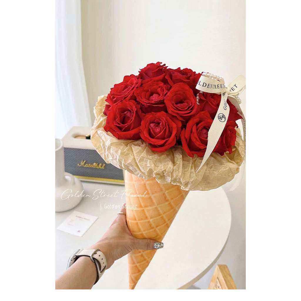 Jual (5 LEMBAR) Termurah KERTAS BUNGA BUKET CONE , ICE CREAM FLOWER ...