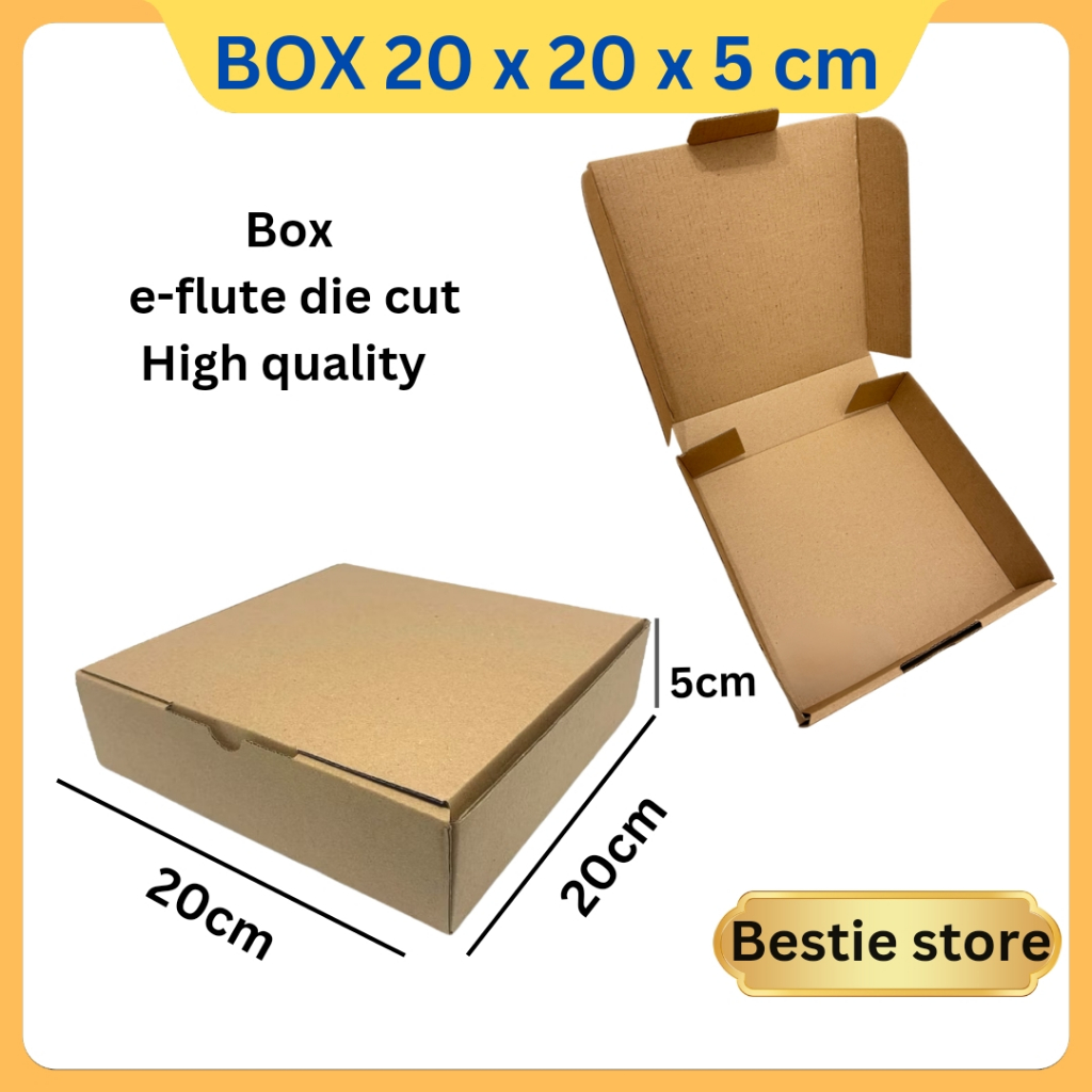 Jual (5 PCS) Kardus Box Dus Dos Packaging 20x20x5cm Kue Hampers Bahan ...
