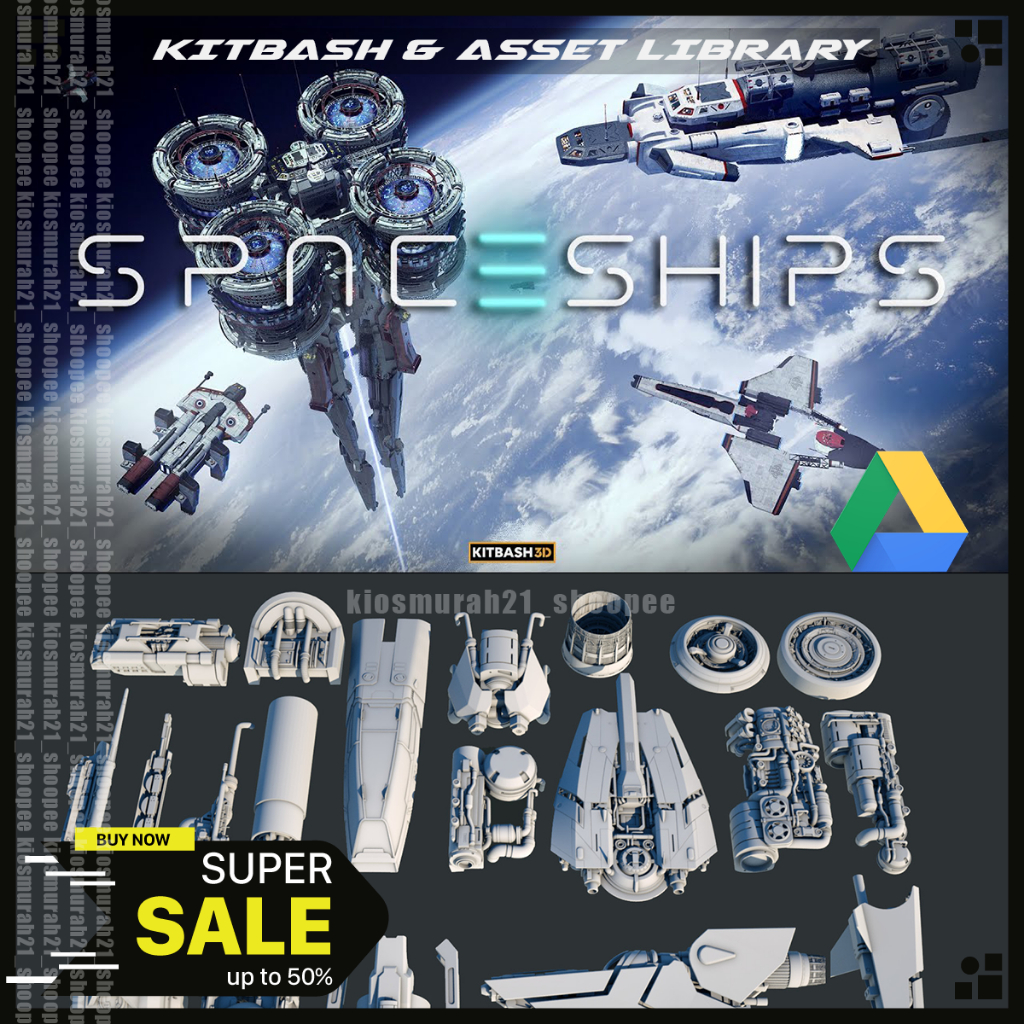 Jual KitBash3D Veh Spaceships Kitbash 3D Model Asset Library | Shopee Indonesia