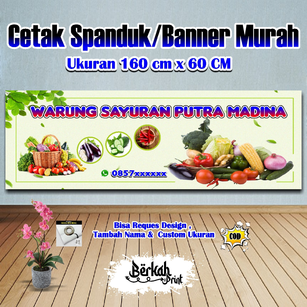 Jual Spanduk Banner Jual Sayuran Ukuran 160 cm x 60 cm | Shopee Indonesia