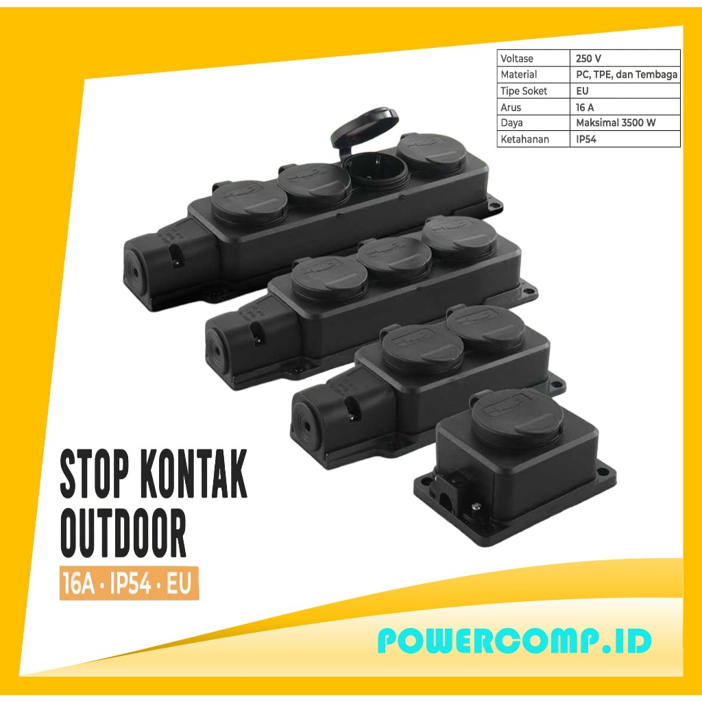 Jual TANXIS T36 Stop Kontak Outdoor Terminal Anti Air IP54 16A 250V EU ...