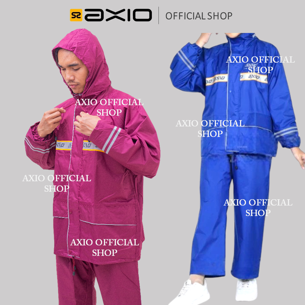 Jual Jas Hujan AXIO Original Bahan Lebih Tebal Anti Bocor Jas Mantel ...