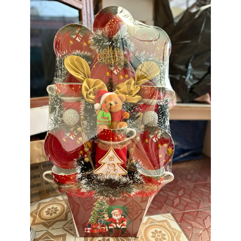 Jual hampers parcel natal christmas tea set piring gelas pecah belah ...