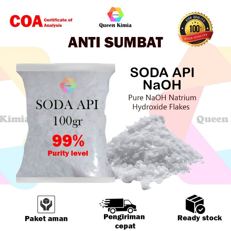 Jual Soda Api 100 gram/Caustic Soda 100 gram /NaOH 100gram /Soda Api ...