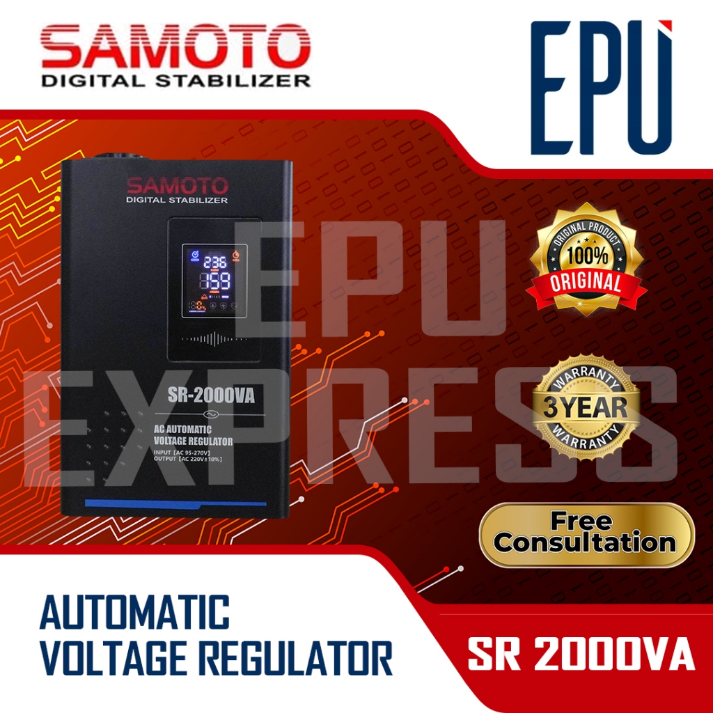 Jual AVR Stabilizer Samoto 2KVA Stabiliser 2000VA Stavol Listrik SMT ...