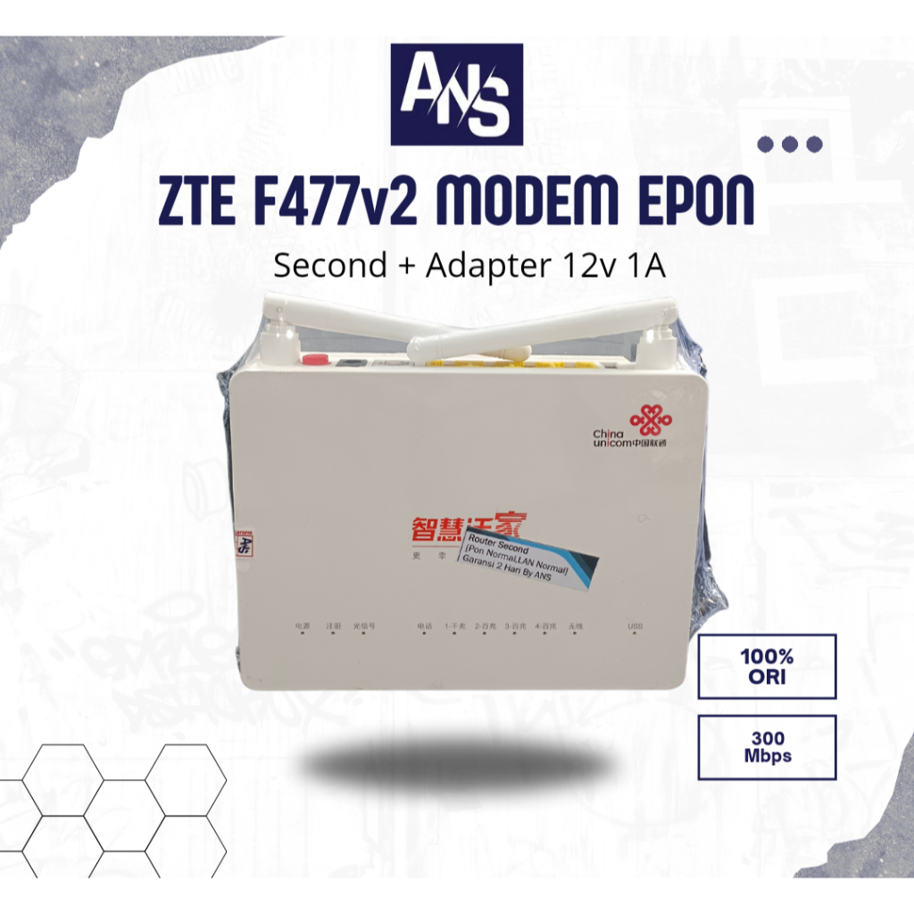 Jual ZTE F477v2 MODEM EPON Second + Adapter 12v | Shopee Indonesia