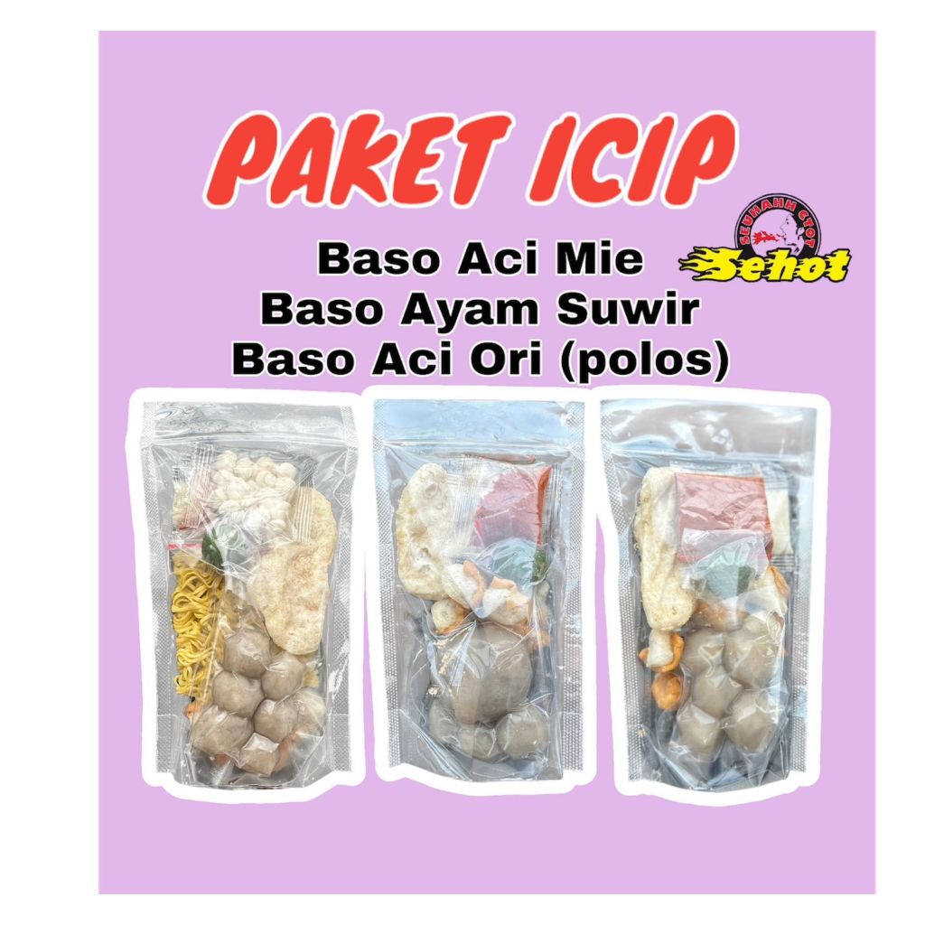 Jual [ PAKET ICIP 3 BUNGKUS ] Baso Aci Ori, Baso Aci Mie, Baso Aci Ayam ...