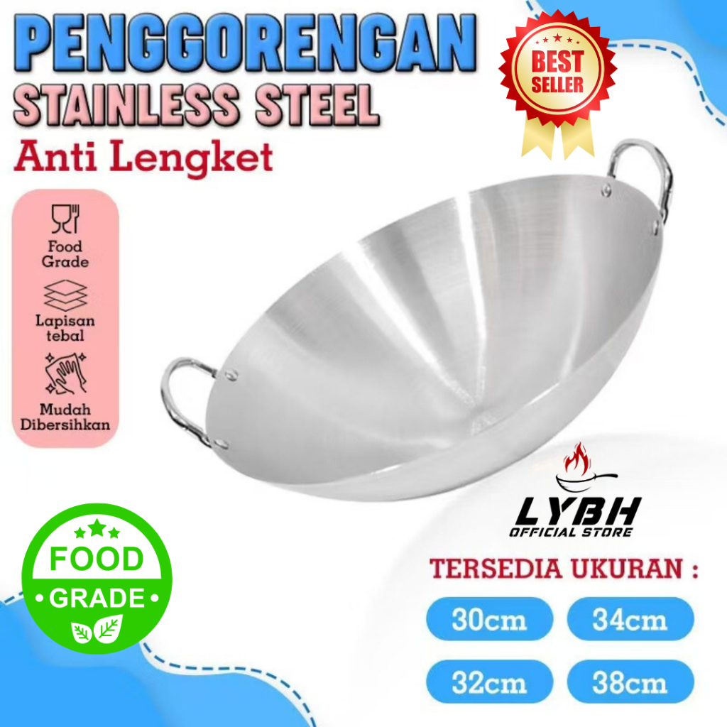 Jual “COD”Wajan Stainless steel, Anti Karat dan Lengket Wajan ...