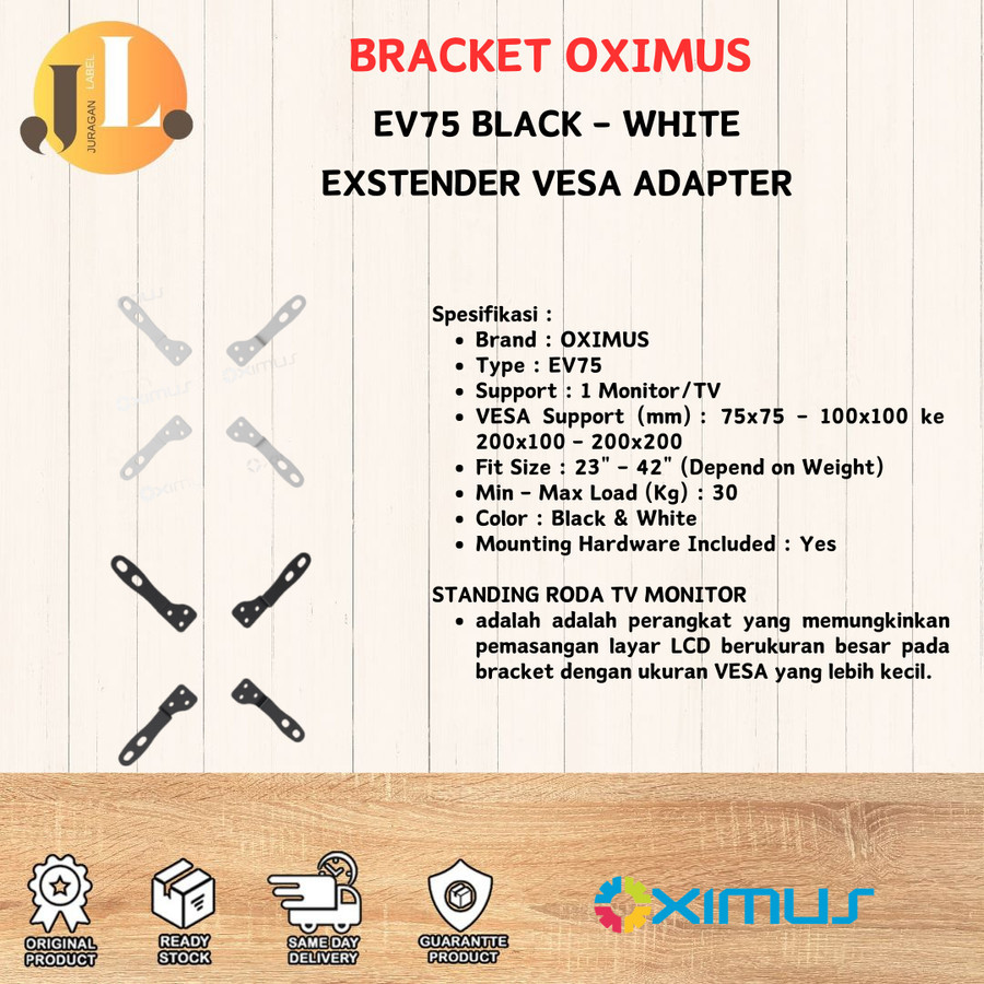 Jual Extender Oximus EV75 Vesa Adapter 75x75 - 100x100 jadi 200x200mm ...