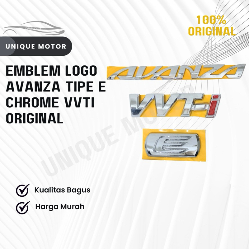Jual Emblem Logo Avanza Tipe E Chrome VVTI Original | Shopee Indonesia