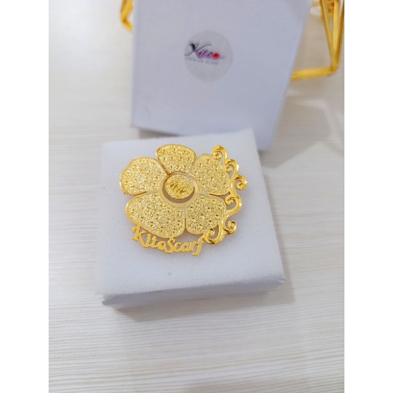 Jual bros Rafflesia/souvenir khas bengkulu/bros premium/pin motif bunga ...