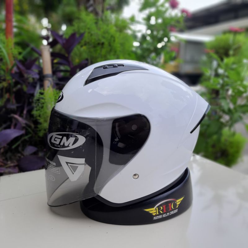 Jual GM G1 solid helm GM half face single visor 100% original SNI ...