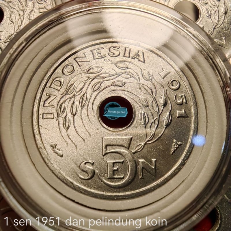 Jual 5 sen bolong tahun 1951 1954 asli di kemas pelindung koin | Shopee Indonesia