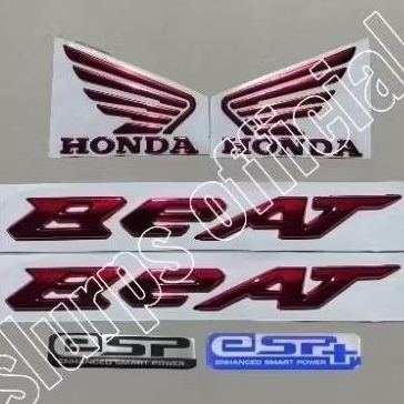 Jual logo emblem 3d honda beat deluxe warna merah bisa untuk semua ...