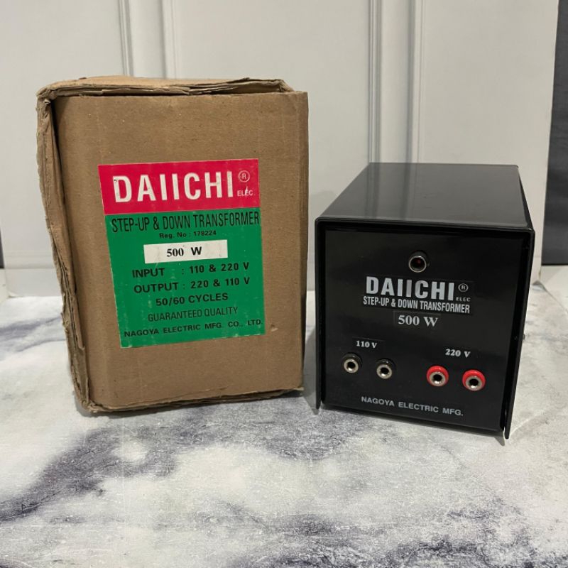 Jual Trafo Step Up Step Down 220V to 110V / 110V to 220V 500Watt Daiichi | Shopee Indonesia