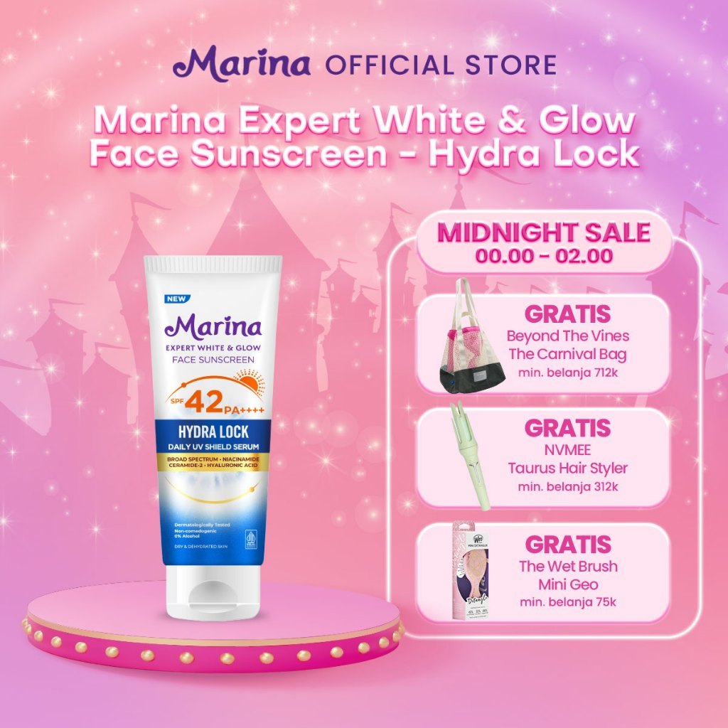 Jual Marina Expert White & Glow Daily UV Shield Face Sunscreen 30ml ...