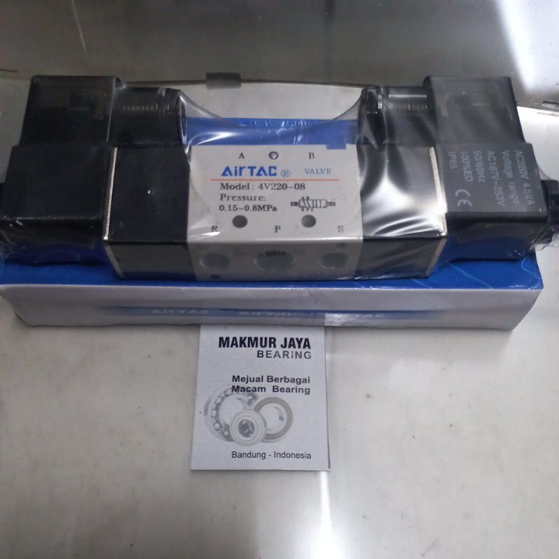 Jual SOLENOID VALVE / SELENOID VALVE AirTAC 4V220-08 AC 220 DC 24V | Shopee Indonesia